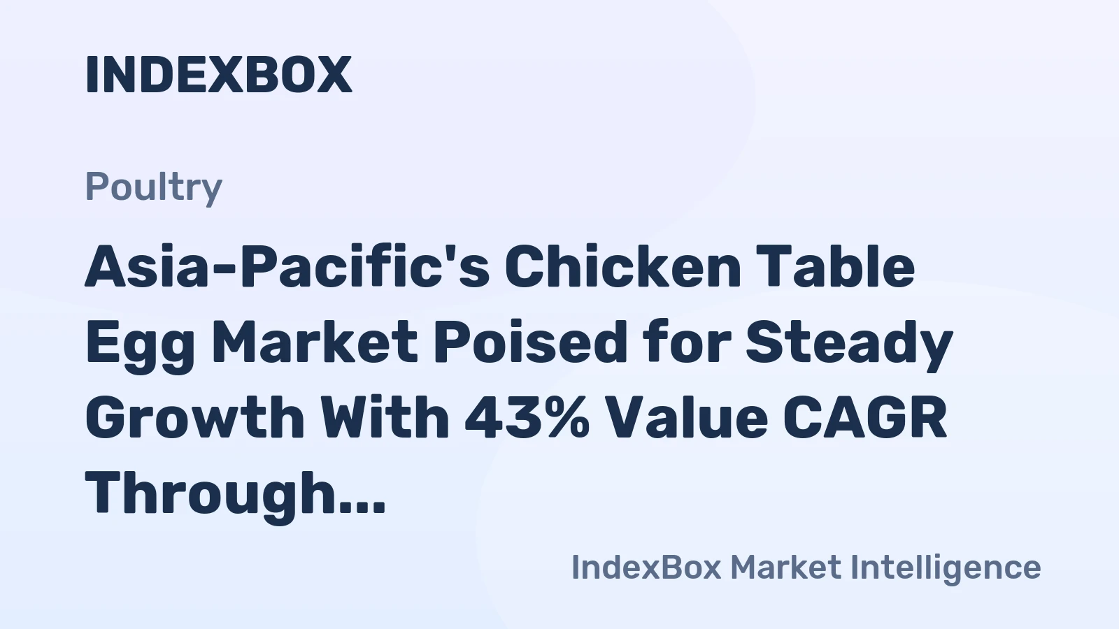 Asia-Pacific's Chicken Table Egg Market Poised for Steady Growth With 43% Value CAGR Through 2035