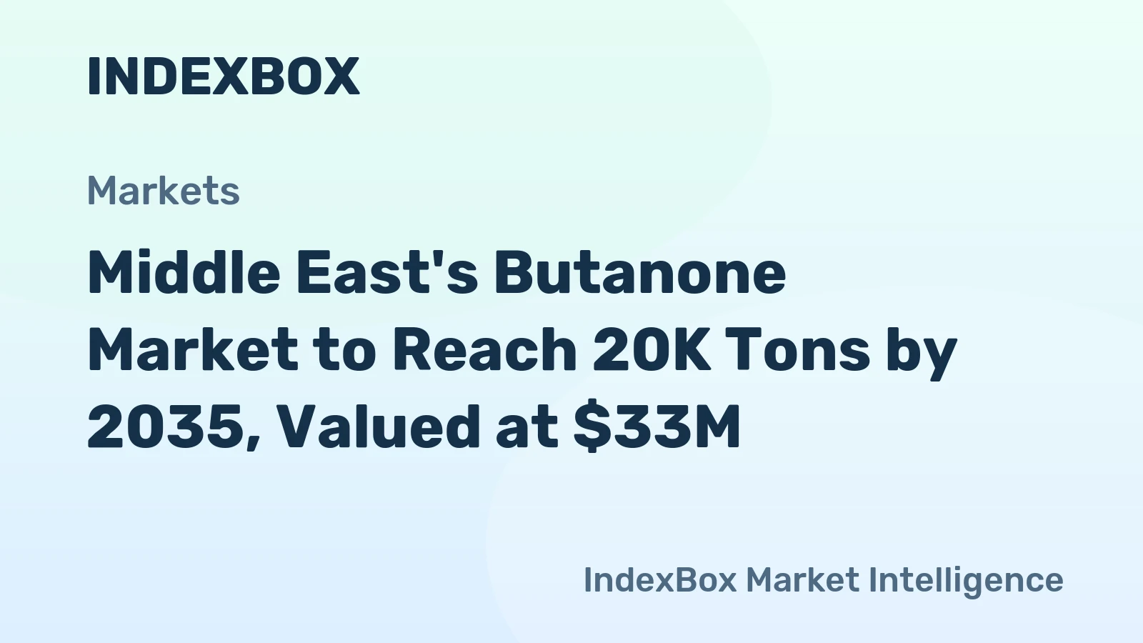 Middle East's Butanone Market to Reach 20K Tons by 2035, Valued at $33M