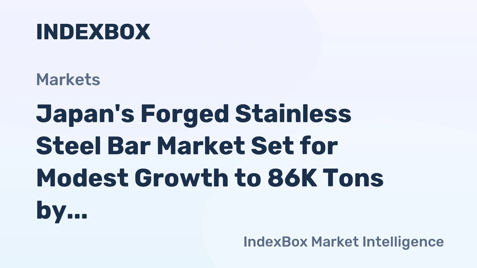Japan's Forged Stainless Steel Bar Market Set for Modest Growth to 86K Tons by 2035