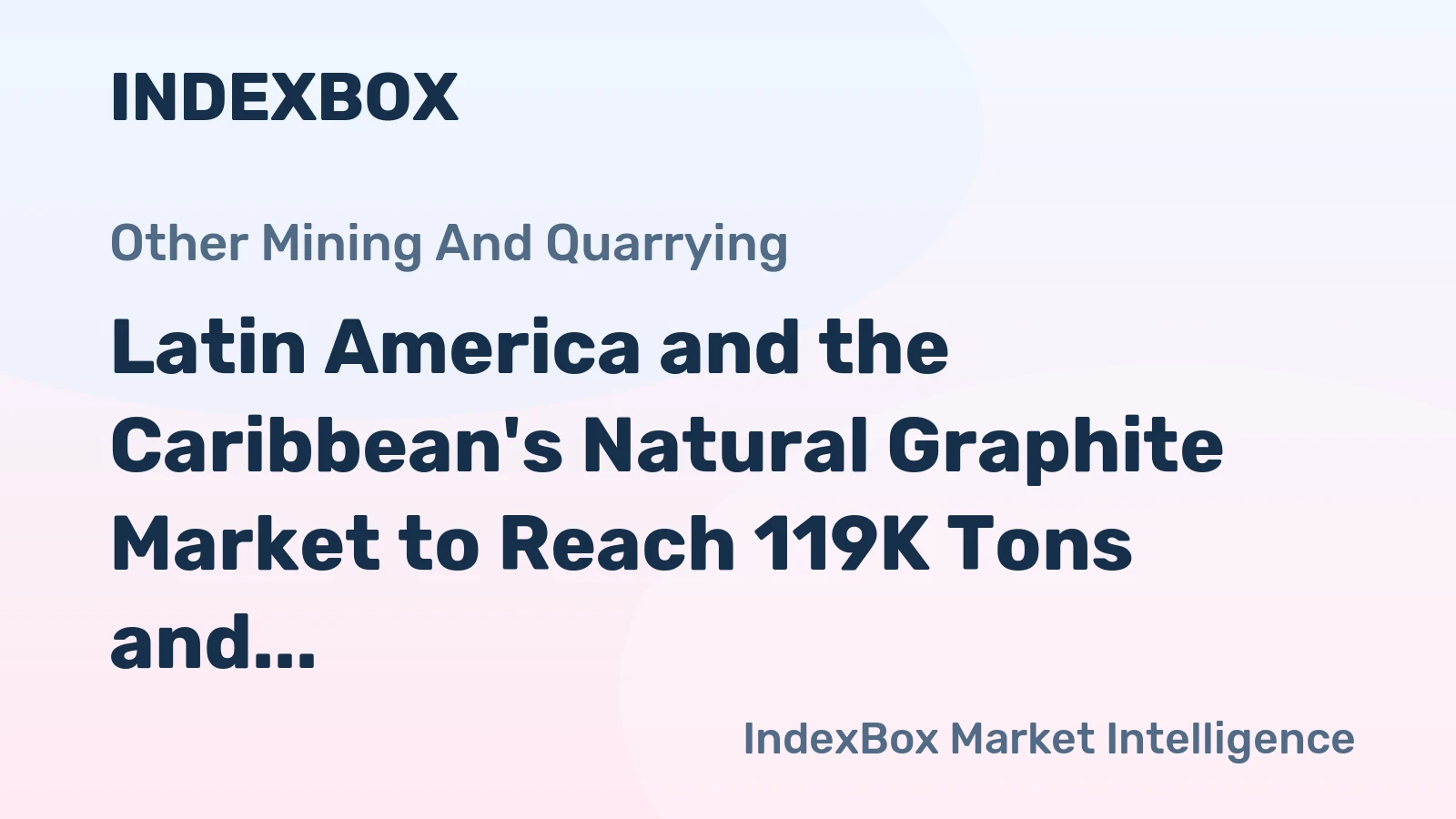 Latin America and the Caribbean's Natural Graphite Market to Reach 119K Tons and $240M by 2035