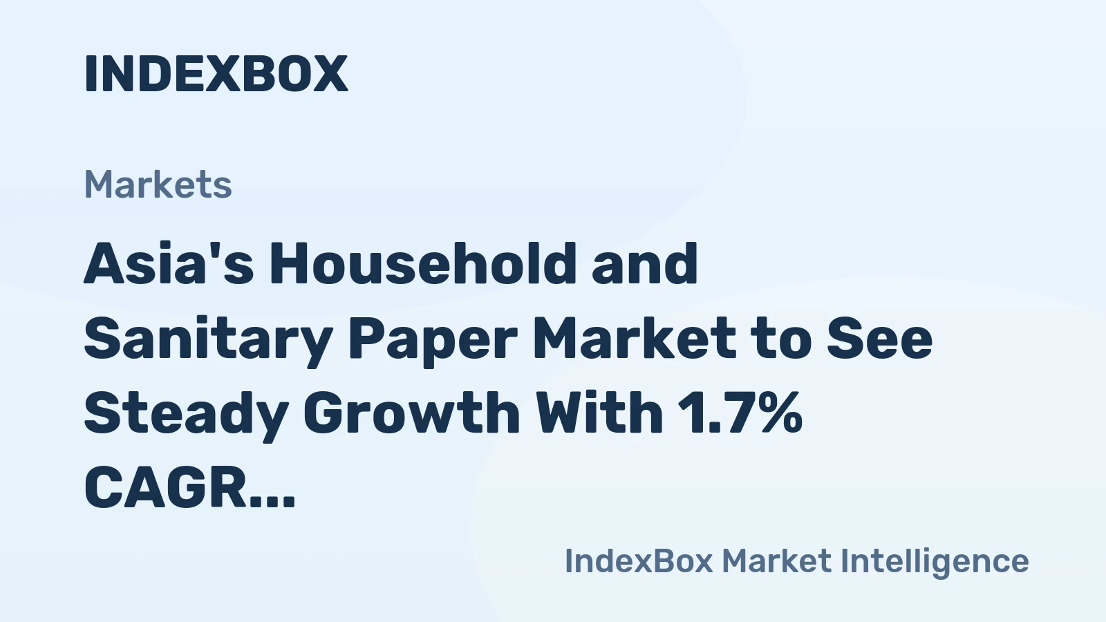 Asia's Household and Sanitary Paper Market to See Steady Growth With 1.7% CAGR Through 2035