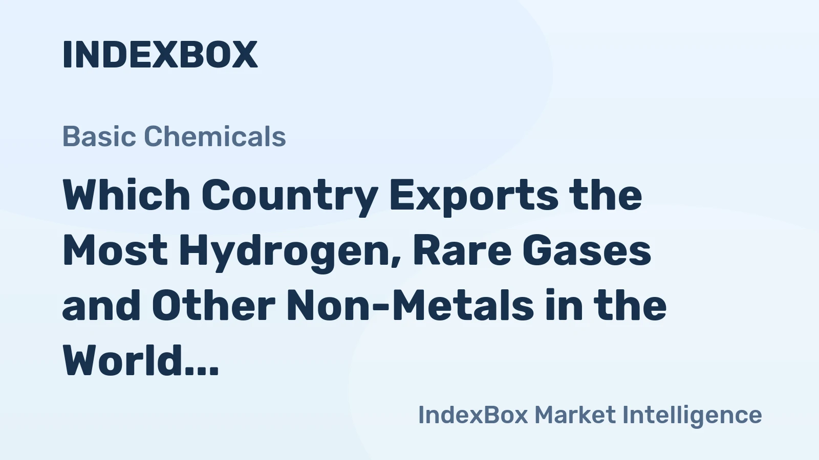 Which Country Exports the Most Hydrogen, Rare Gases and Other Non-Metals in the World?