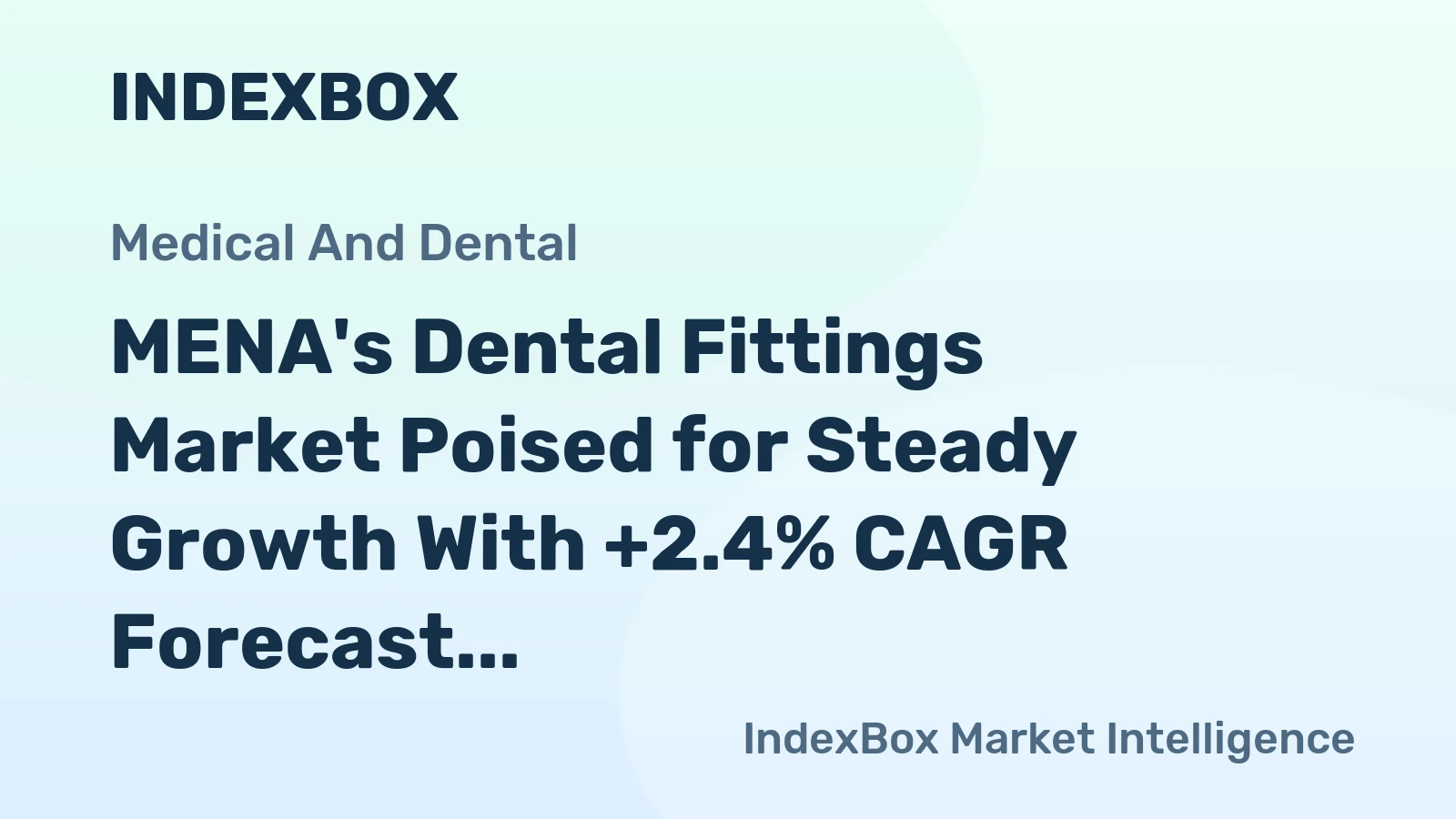 MENA's Dental Fittings Market Poised for Steady Growth With +2.4% CAGR Forecast