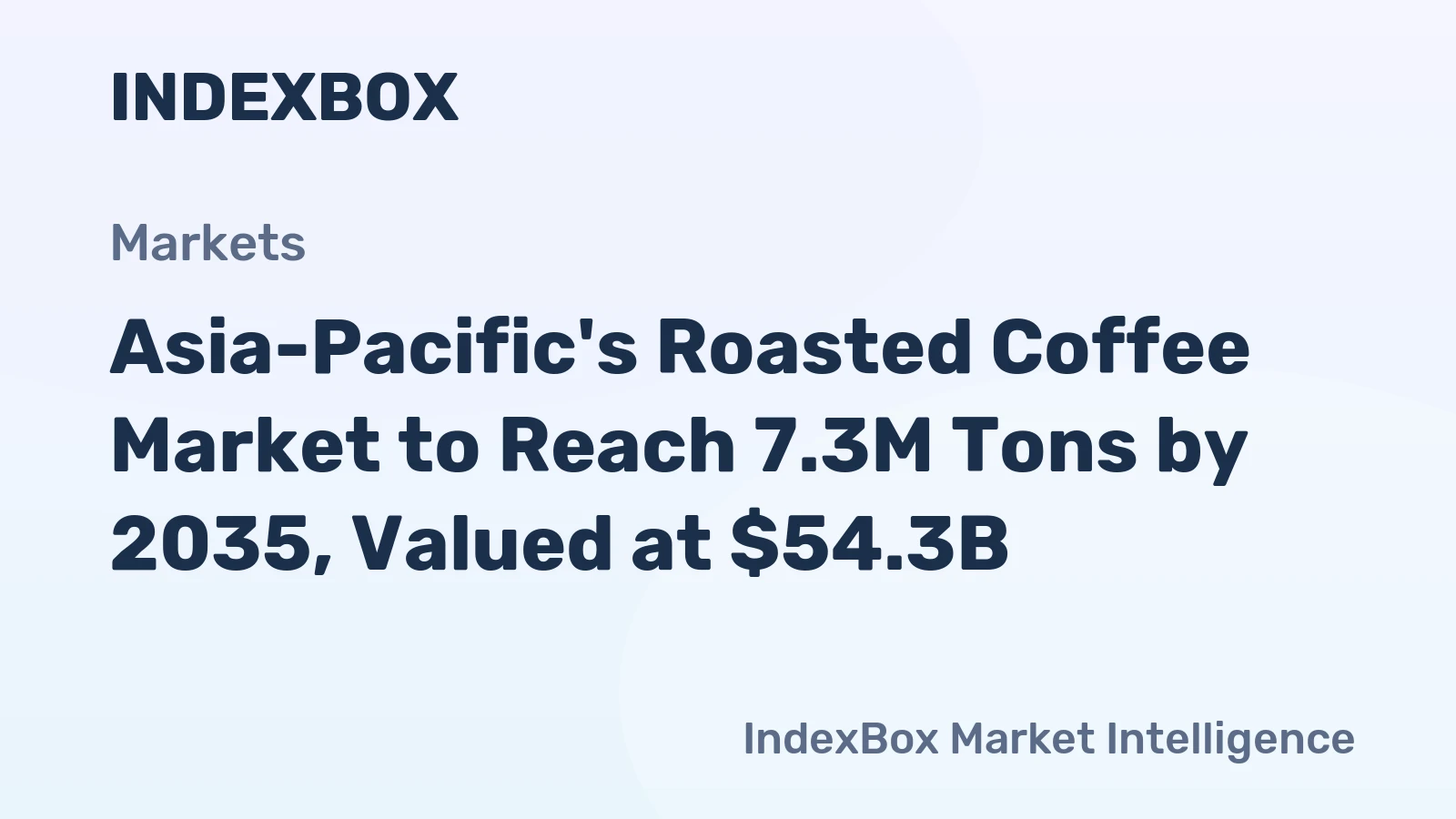 Asia-Pacific's Roasted Coffee Market to Reach 7.3M Tons by 2035, Valued at $54.3B