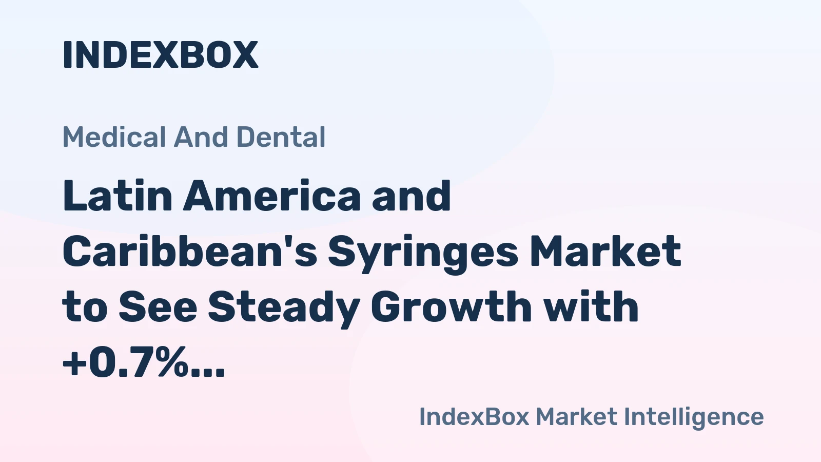 Latin America and Caribbean's Syringes Market to See Steady Growth with +0.7% CAGR