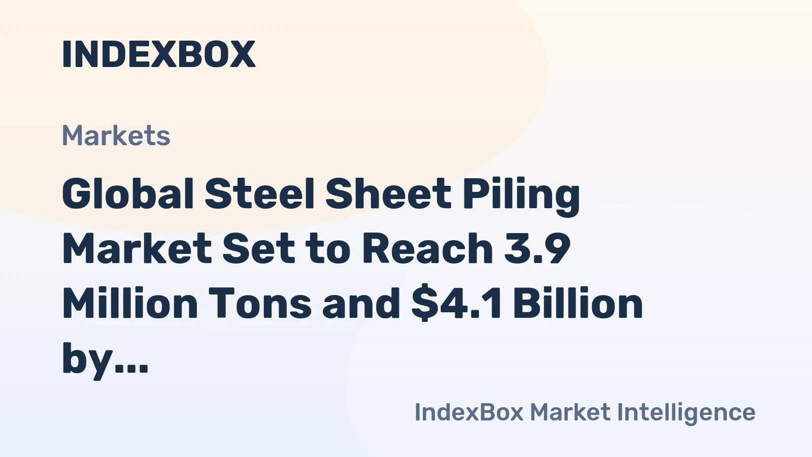 Global Steel Sheet Piling Market Set to Reach 3.9 Million Tons and $4.1 Billion by 2035
