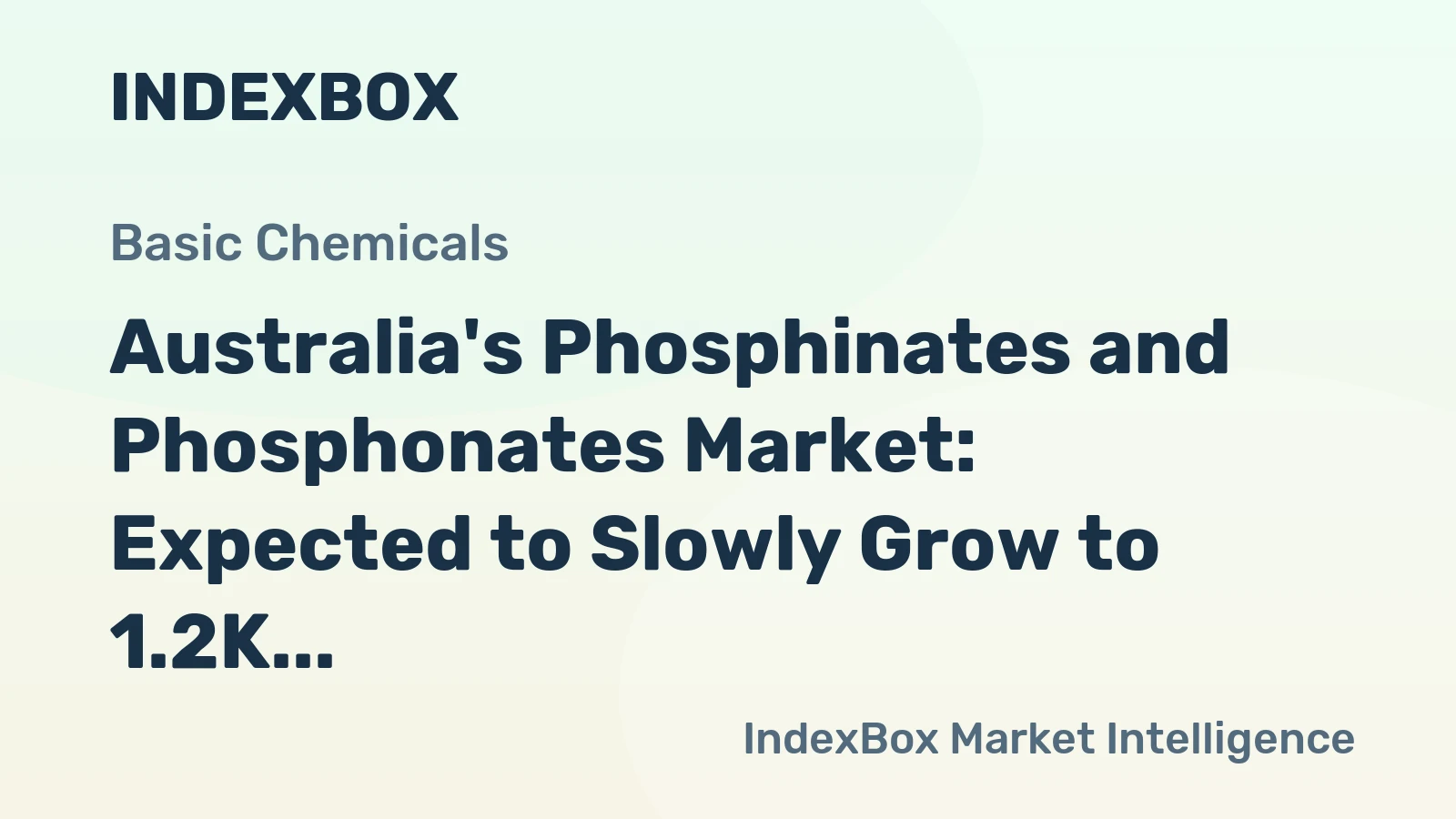 Australia's Phosphinates and Phosphonates Market: Expected to Slowly Grow to 1.2K Tons and $3.9M by 2035