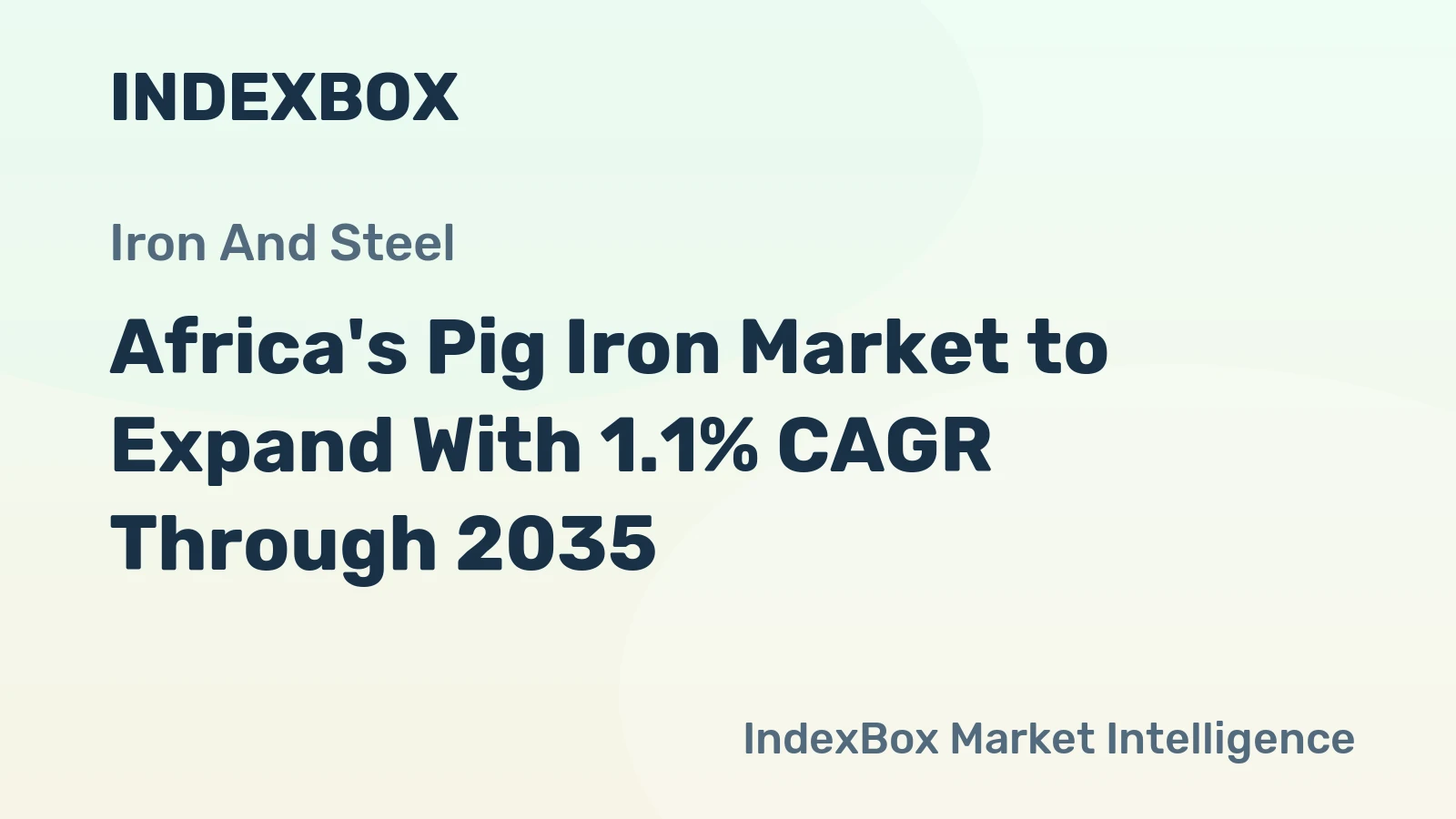 Africa's Pig Iron Market to Expand With 1.1% CAGR Through 2035
