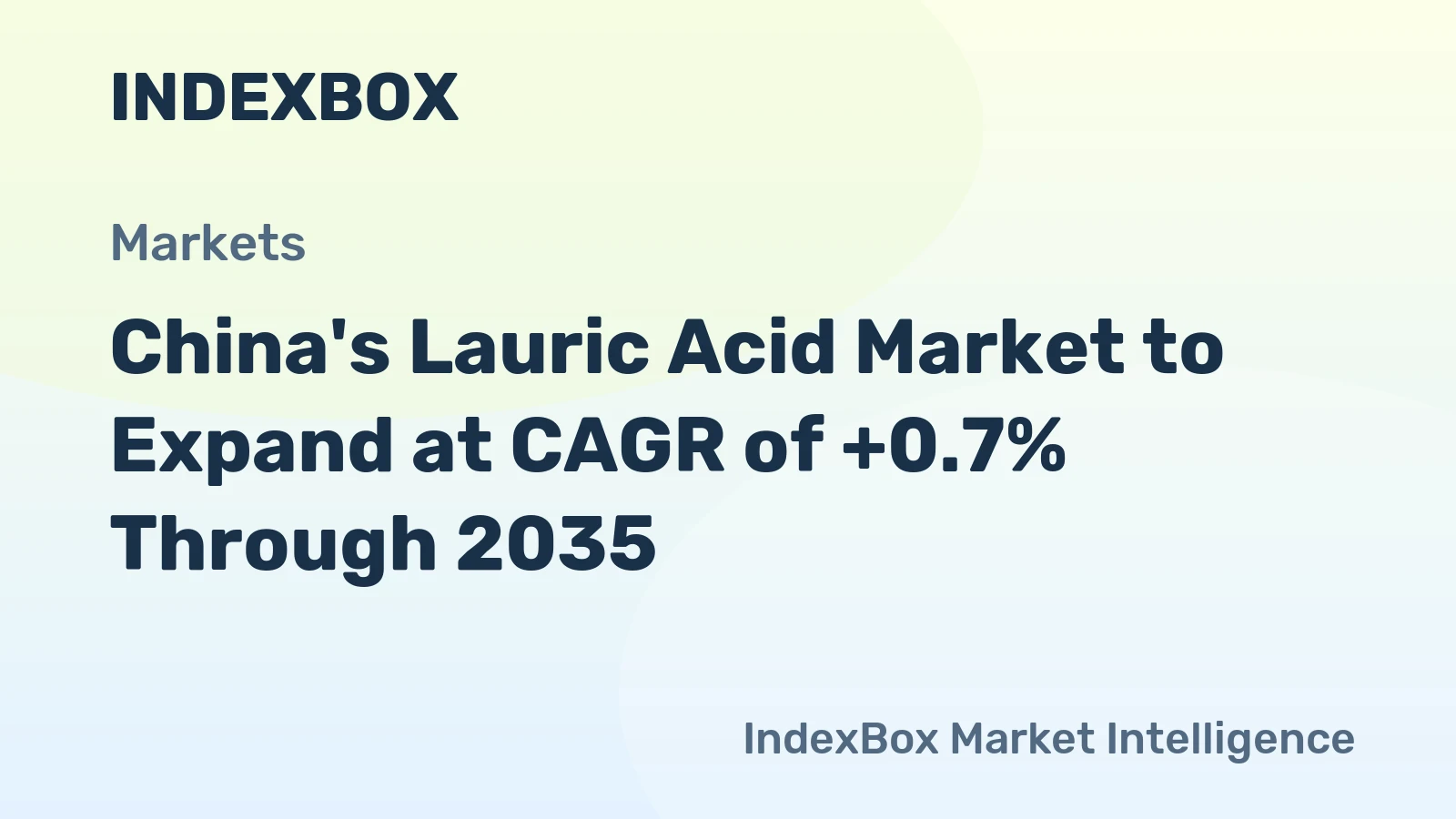 China's Lauric Acid Market to Expand at CAGR of +0.7% Through 2035