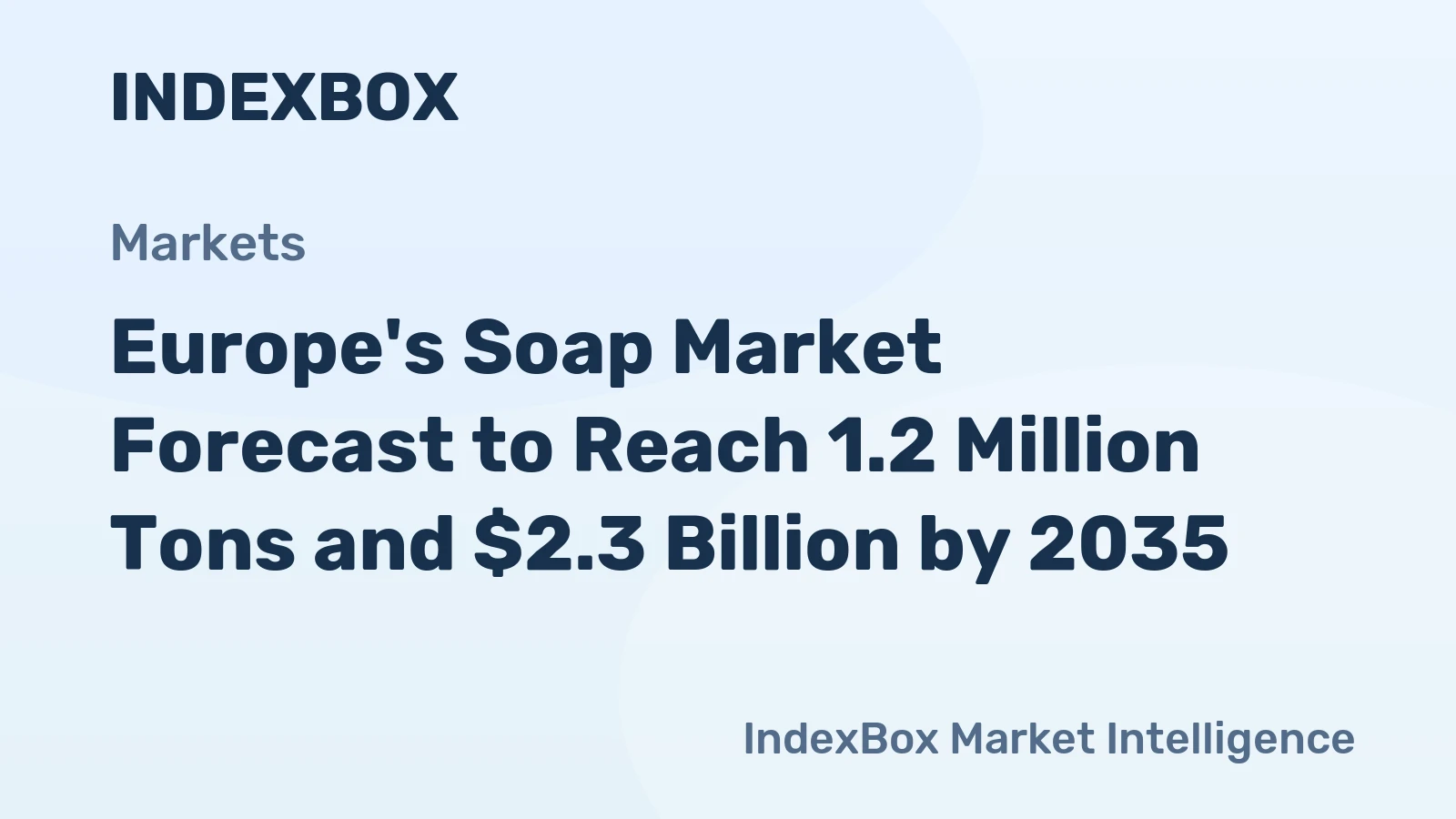 Europe's Soap Market Forecast to Reach 1.2 Million Tons and $2.3 Billion by 2035