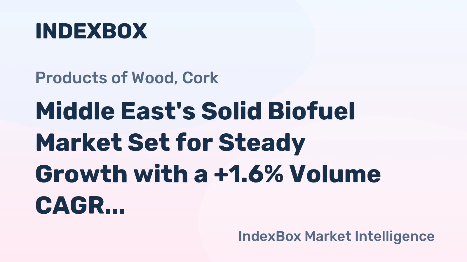 Middle East's Solid Biofuel Market Set for Steady Growth with a +1.6% Volume CAGR