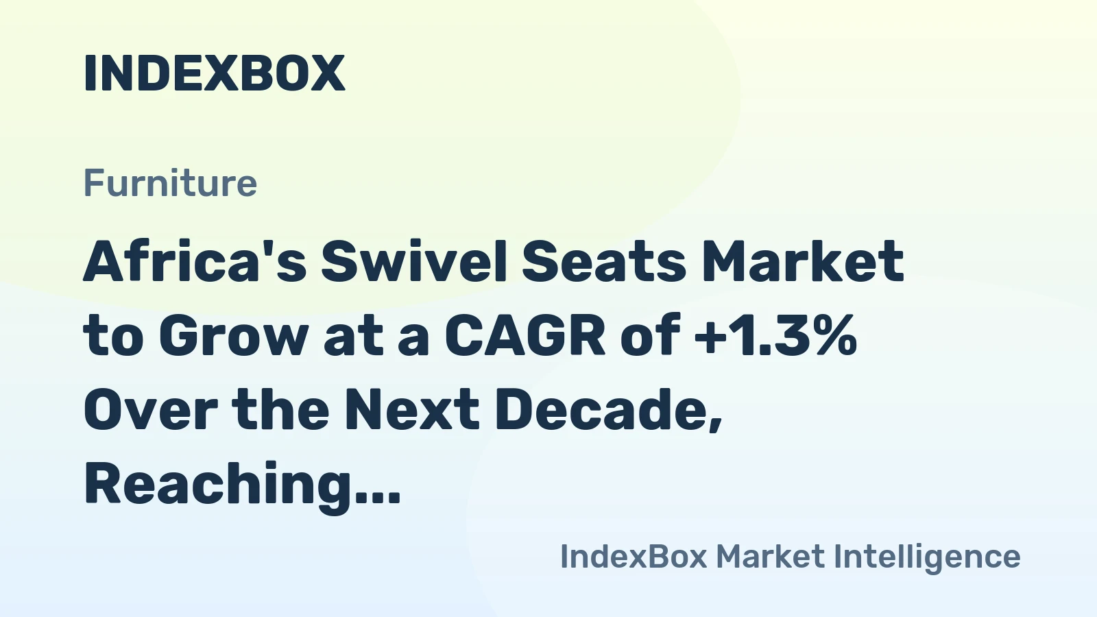 Africa's Swivel Seats Market to Grow at a CAGR of +1.3% Over the Next Decade, Reaching $1B by 2035
