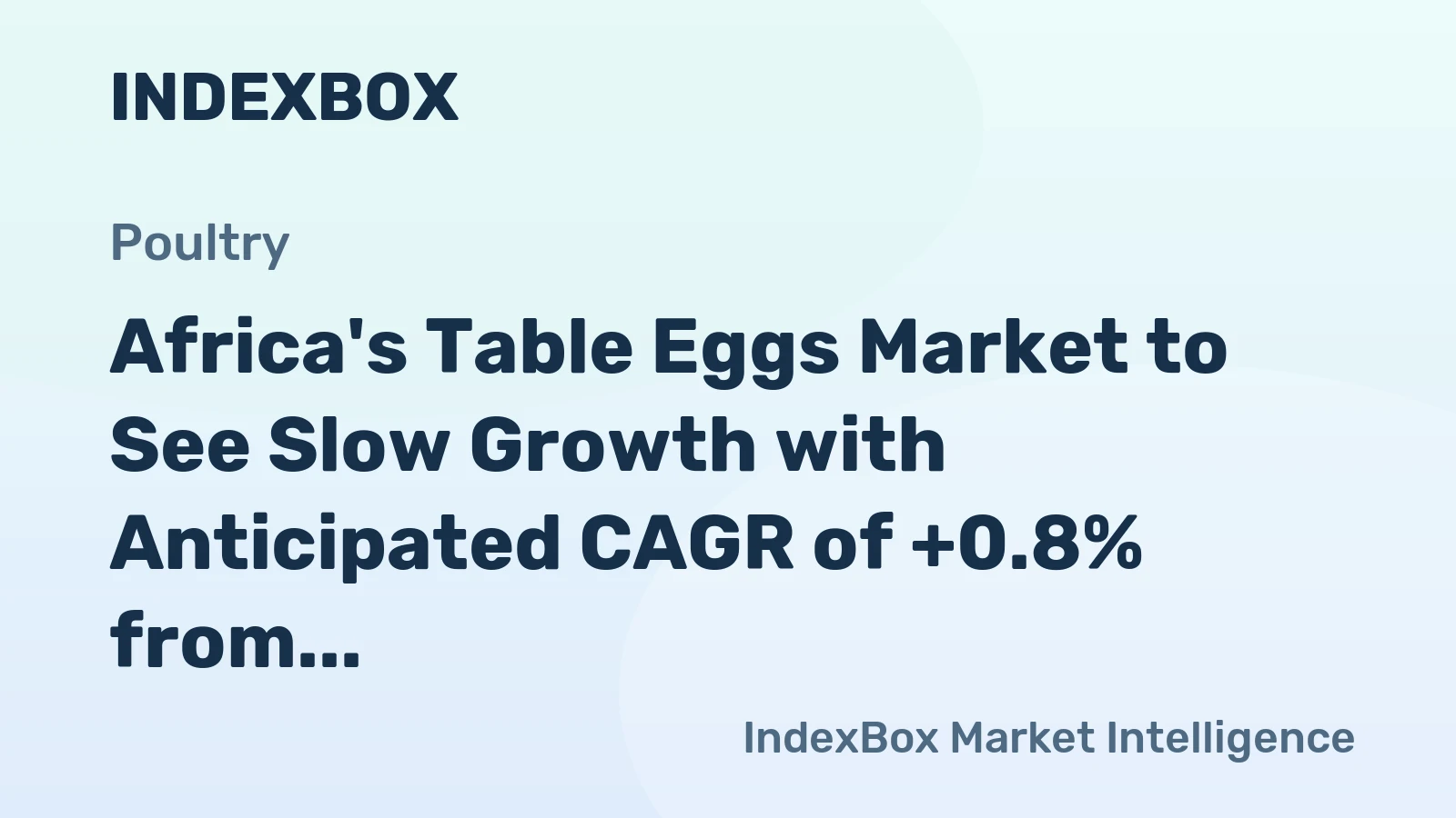 Africa's Table Eggs Market to See Slow Growth with Anticipated CAGR of +0.8% from 2024 to 2035