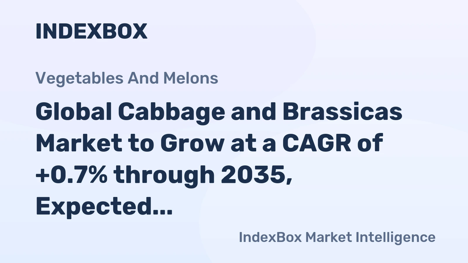 Global Cabbage and Brassicas Market to Grow at a CAGR of +0.7% through 2035, Expected to Reach 80M tons