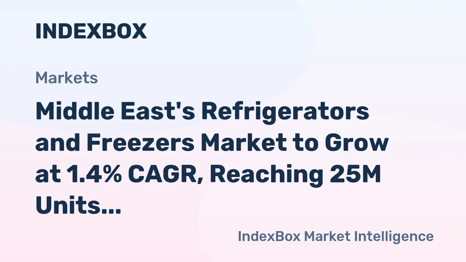 Middle East's Refrigerators and Freezers Market to Grow at 1.4% CAGR, Reaching 25M Units by 2035