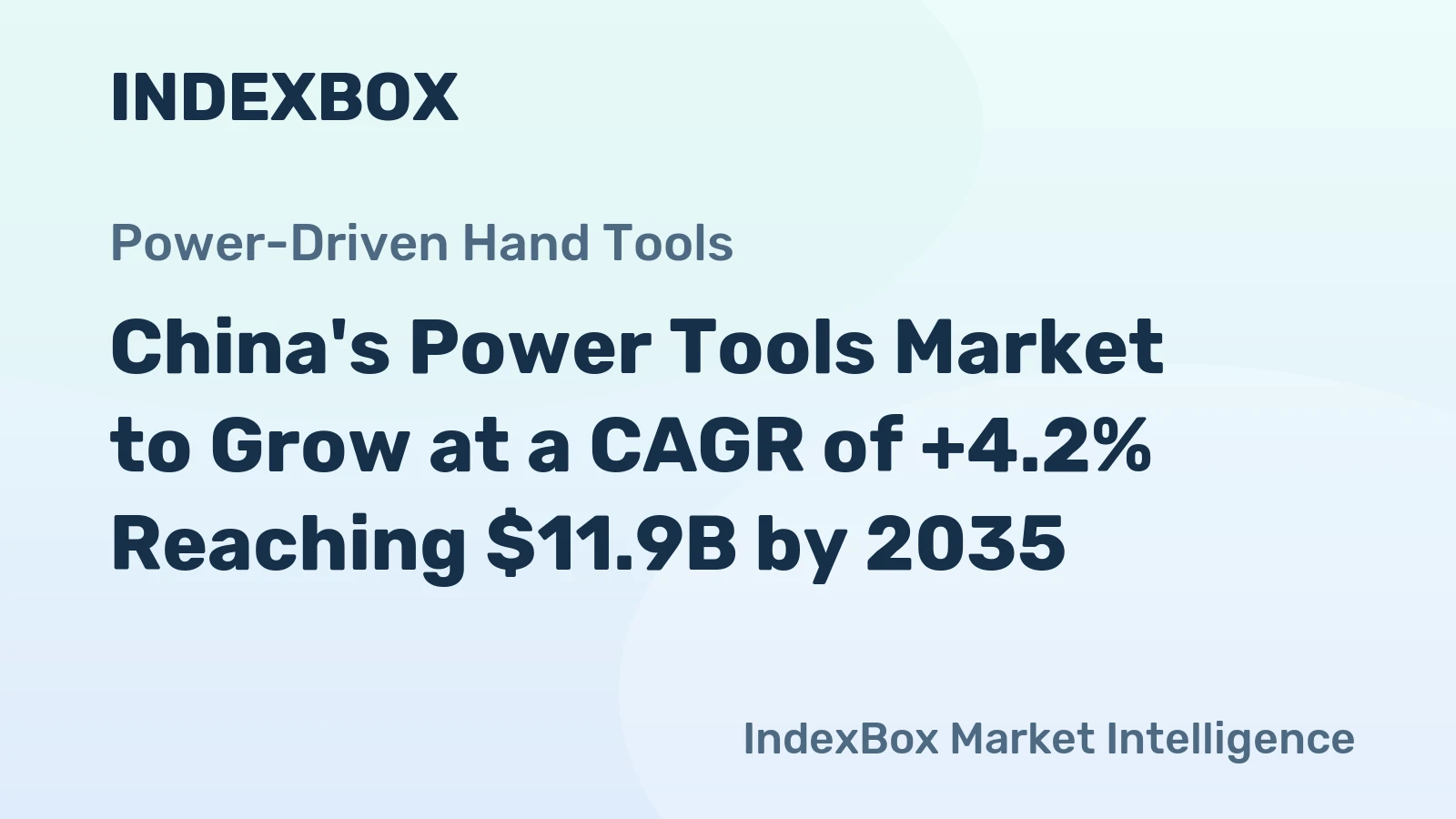 China's Power Tools Market to Grow at a CAGR of +4.2% Reaching $11.9B by 2035