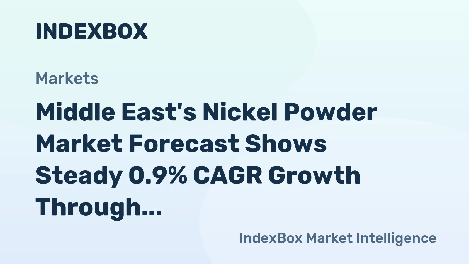 Middle East's Nickel Powder Market Forecast Shows Steady 0.9% CAGR Growth Through 2035