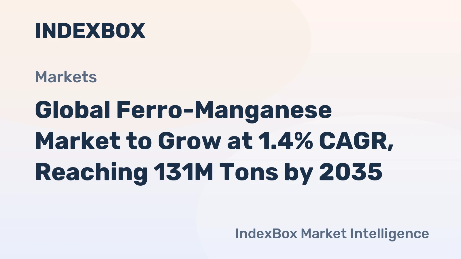 Global Ferro-Manganese Market to Grow at 1.4% CAGR, Reaching 131M Tons by 2035