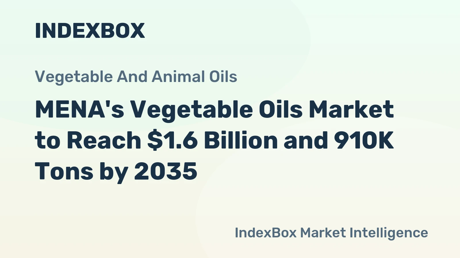 MENA's Vegetable Oils Market to Reach $1.6 Billion and 910K Tons by 2035