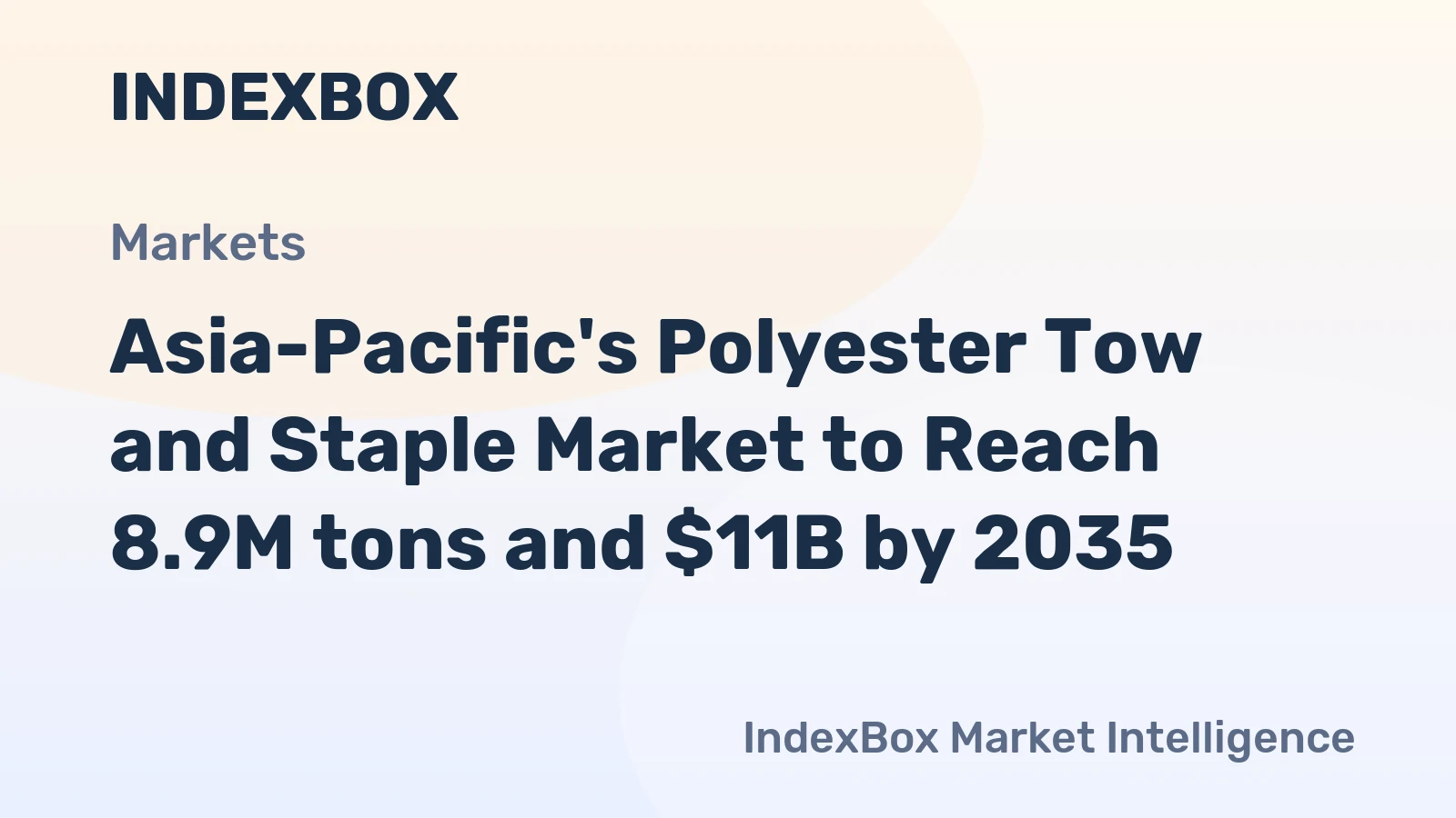 Asia-Pacific's Polyester Tow and Staple Market to Reach 8.9M tons and $11B by 2035