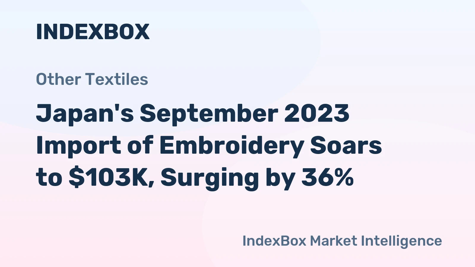 Japan's September 2023 Import of Embroidery Soars to $103K, Surging by 36%