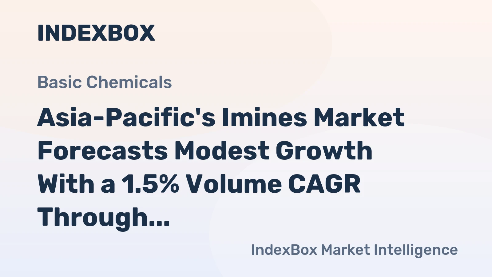 Asia-Pacific's Imines Market Forecasts Modest Growth With a 1.5% Volume CAGR Through 2035