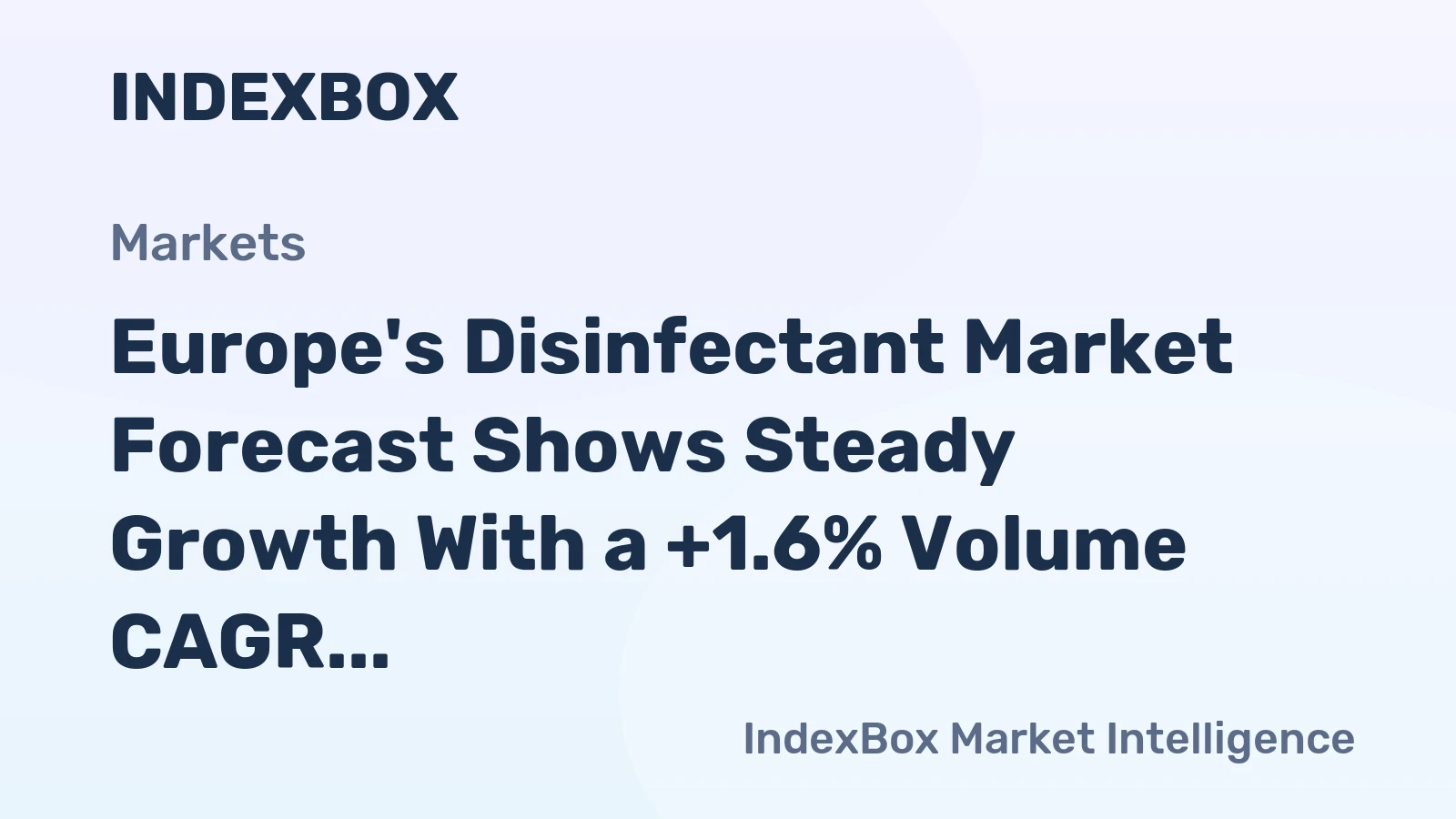Europe's Disinfectant Market Forecast Shows Steady Growth With a +1.6% Volume CAGR Through 2035