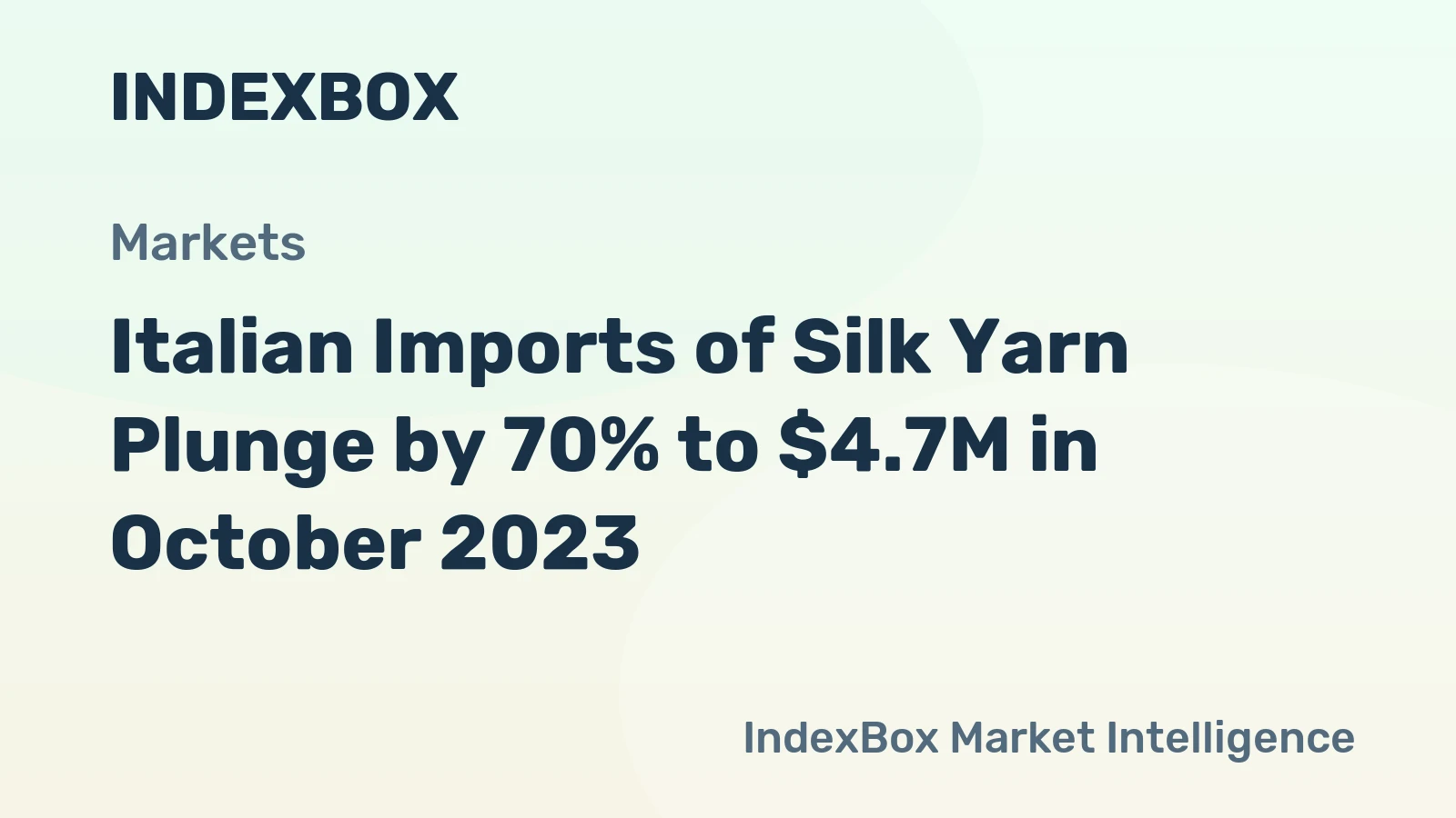 Italian Imports of Silk Yarn Plunge by 70% to $4.7M in October 2023