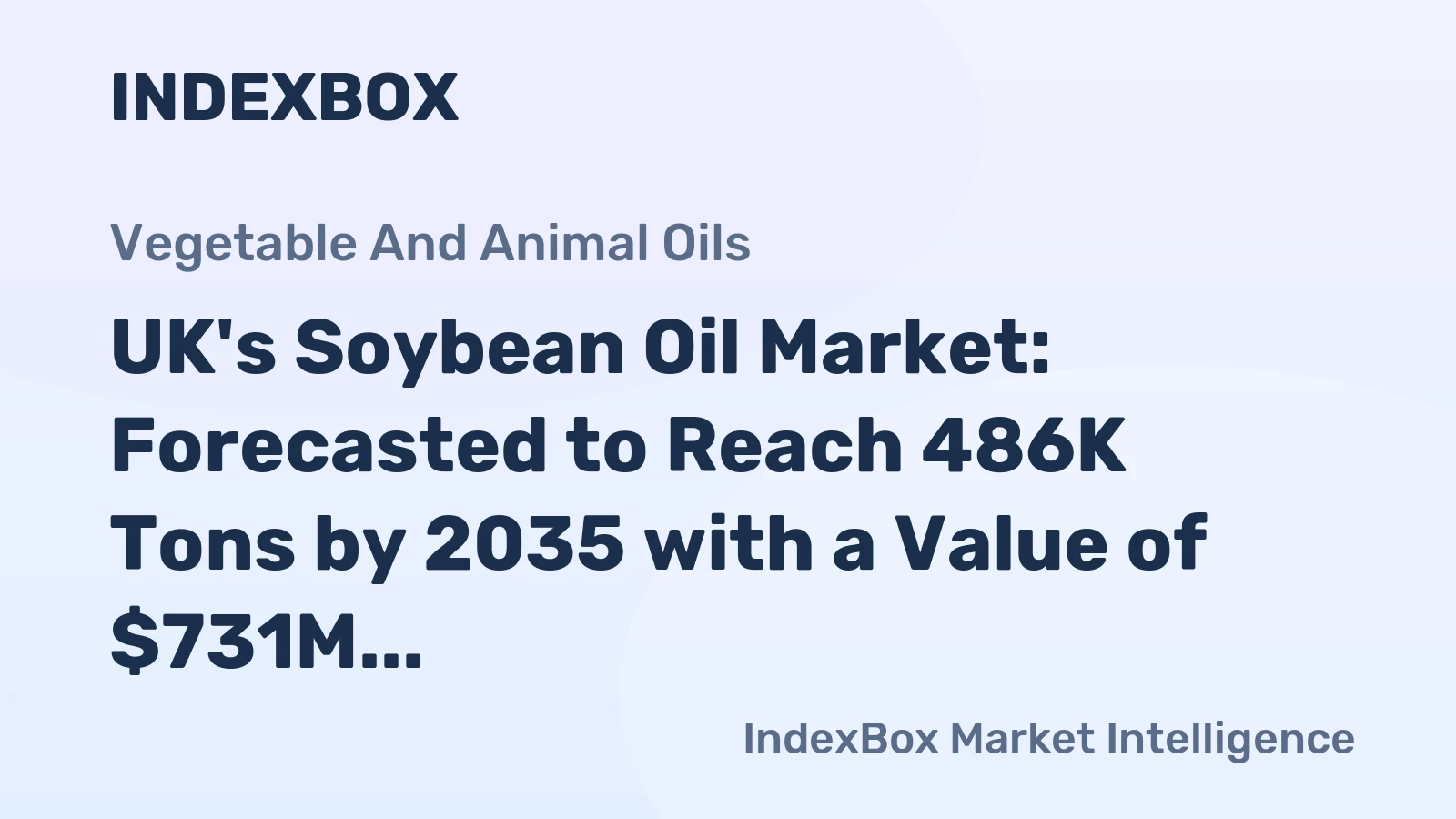 UK's Soybean Oil Market: Forecasted to Reach 486K Tons by 2035 with a Value of $731M