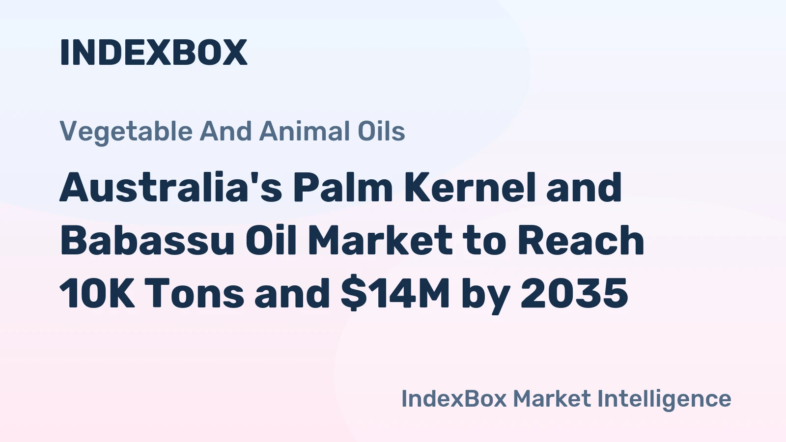 Australia's Palm Kernel and Babassu Oil Market to Reach 10K Tons and $14M by 2035