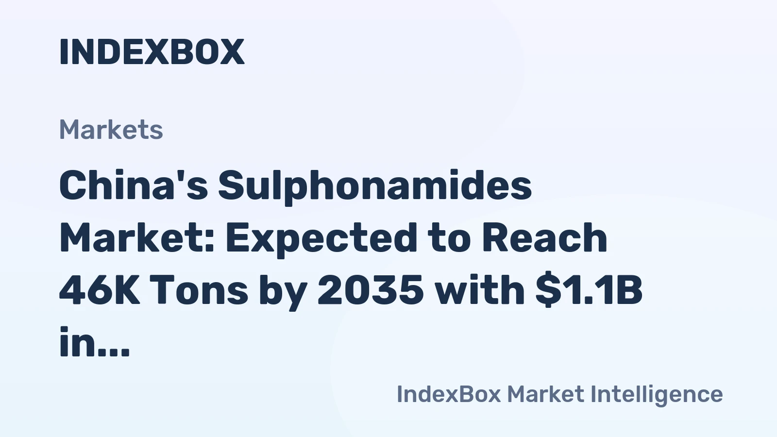 China's Sulphonamides Market: Expected to Reach 46K Tons by 2035 with $1.1B in Value