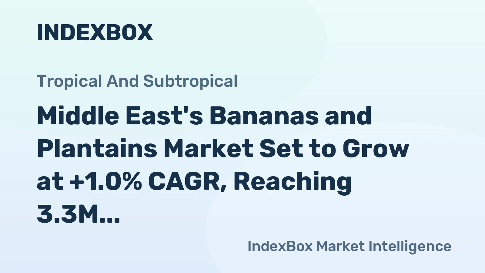 Middle East's Bananas and Plantains Market Set to Grow at +1.0% CAGR, Reaching 3.3M Tons by 2035