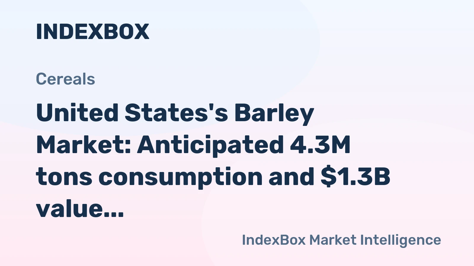 United States's Barley Market: Anticipated 4.3M tons consumption and $1.3B value by 2035
