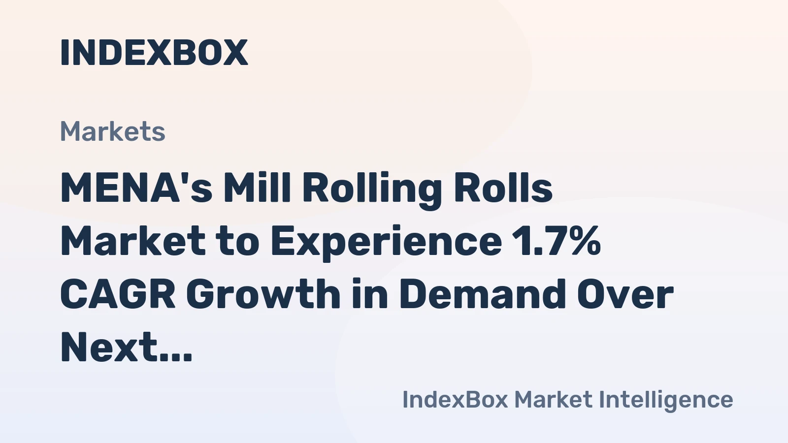 MENA's Mill Rolling Rolls Market to Experience 1.7% CAGR Growth in Demand Over Next Decade