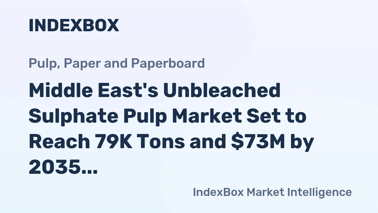 Middle East's Unbleached Sulphate Pulp Market Set to Reach 79K Tons and $73M by 2035
