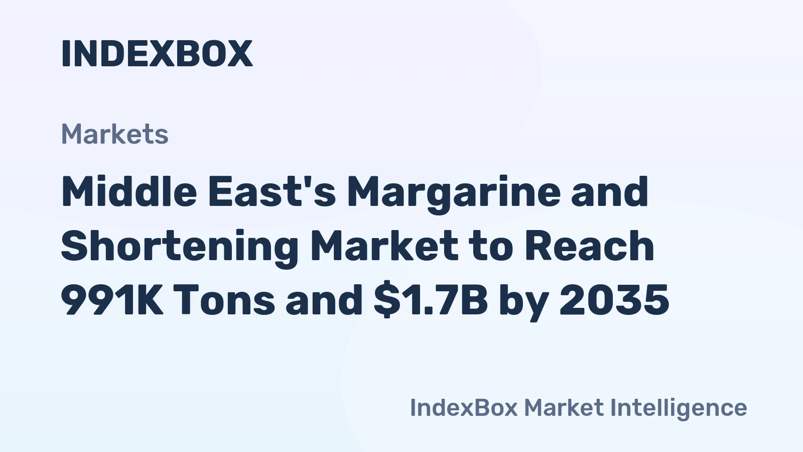 Middle East's Margarine and Shortening Market to Reach 991K Tons and $1.7B by 2035