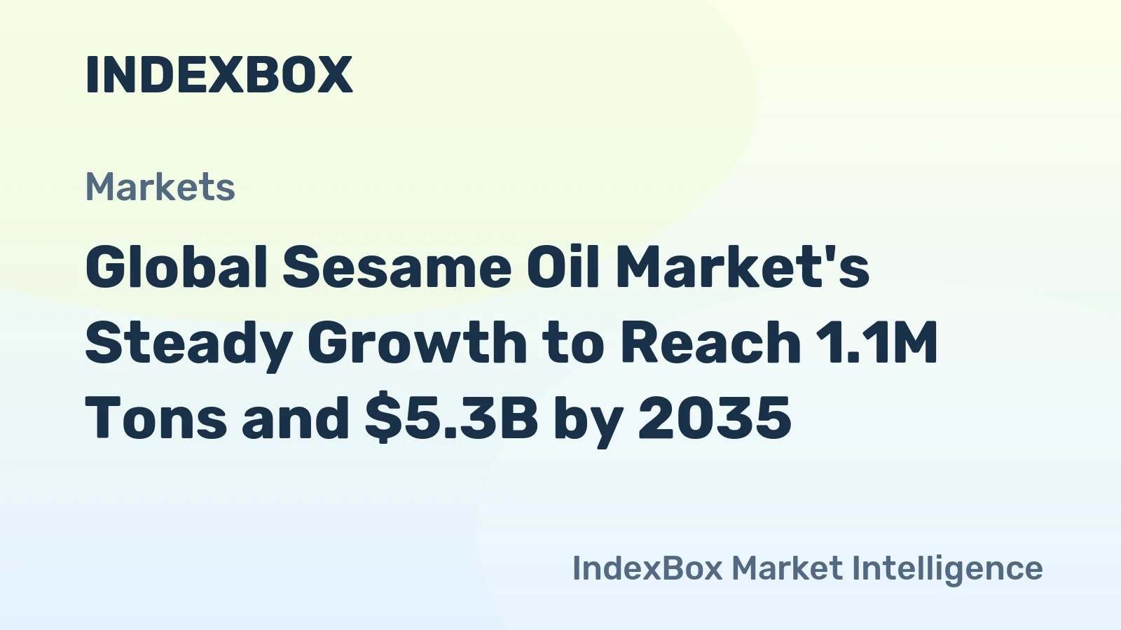Global Sesame Oil Market's Steady Growth to Reach 1.1M Tons and $5.3B by 2035