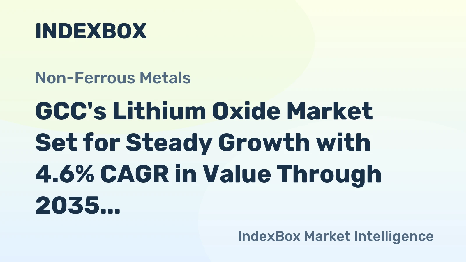 GCC's Lithium Oxide Market Set for Steady Growth with 4.6% CAGR in Value Through 2035