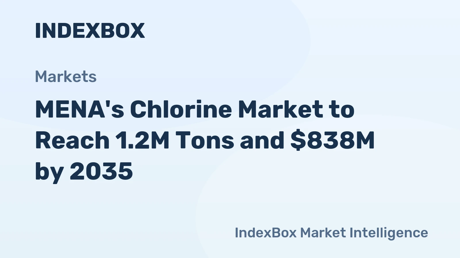 MENA's Chlorine Market to Reach 1.2M Tons and $838M by 2035