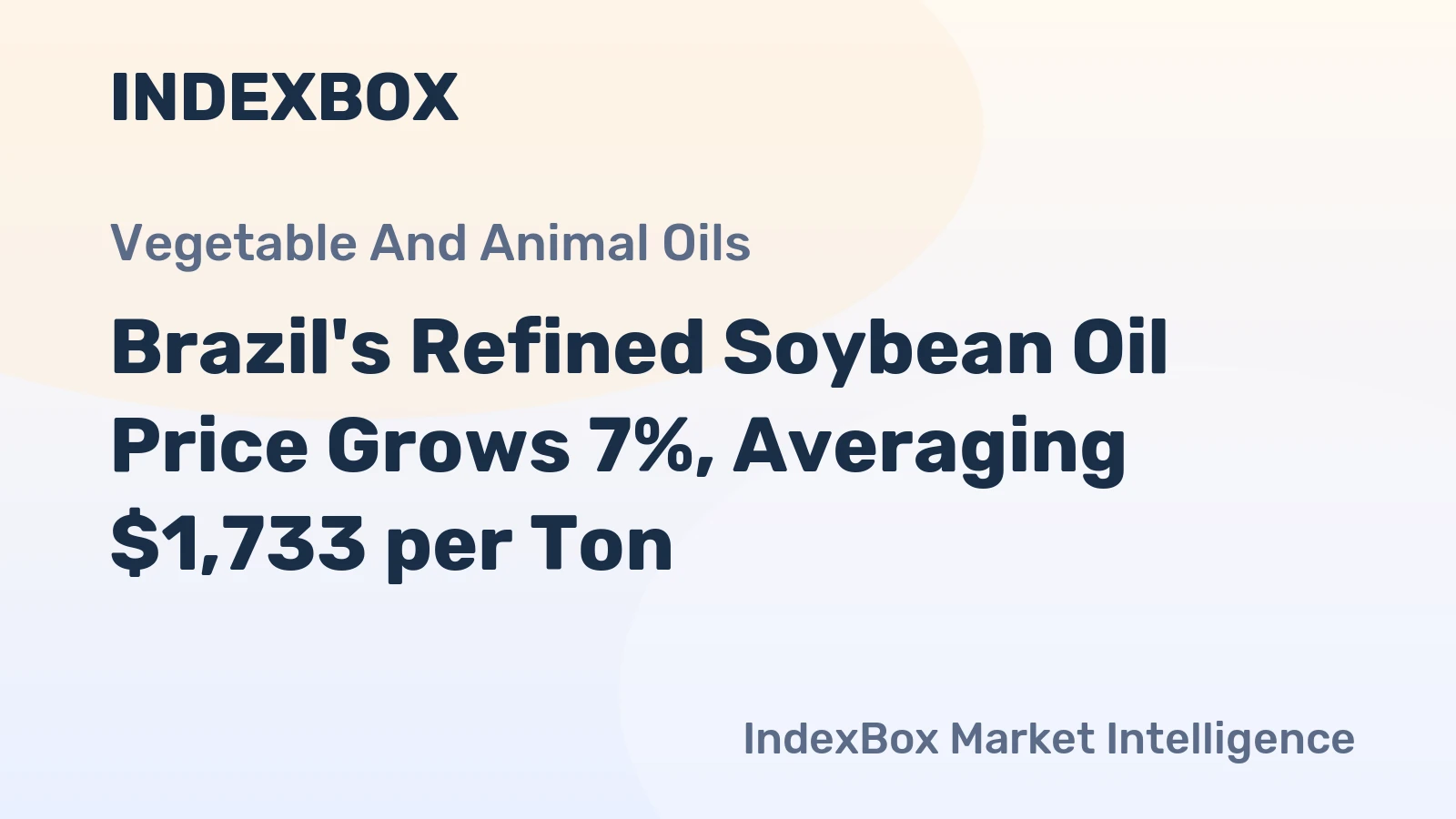 Brazil's Refined Soybean Oil Price Grows 7%, Averaging $1,733 per Ton