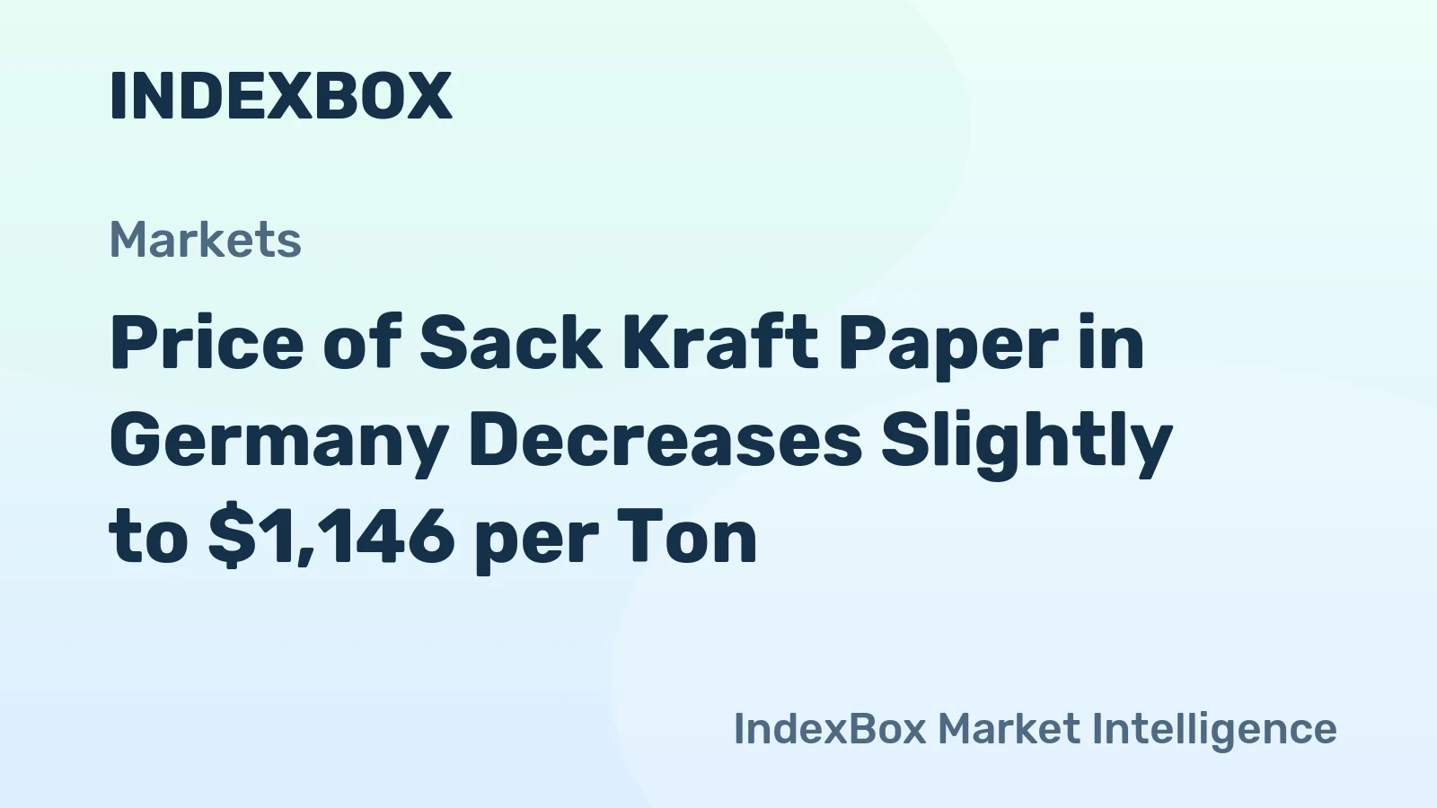 Price of Sack Kraft Paper in Germany Decreases Slightly to $1,146 per Ton