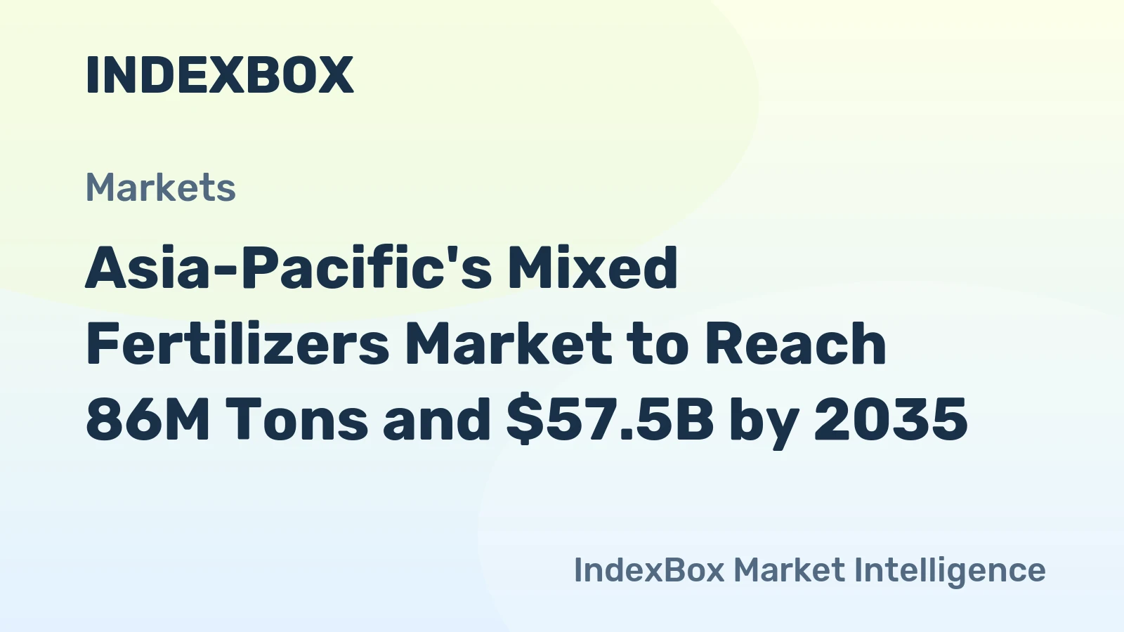 Asia-Pacific's Mixed Fertilizers Market to Reach 86M Tons and $57.5B by 2035
