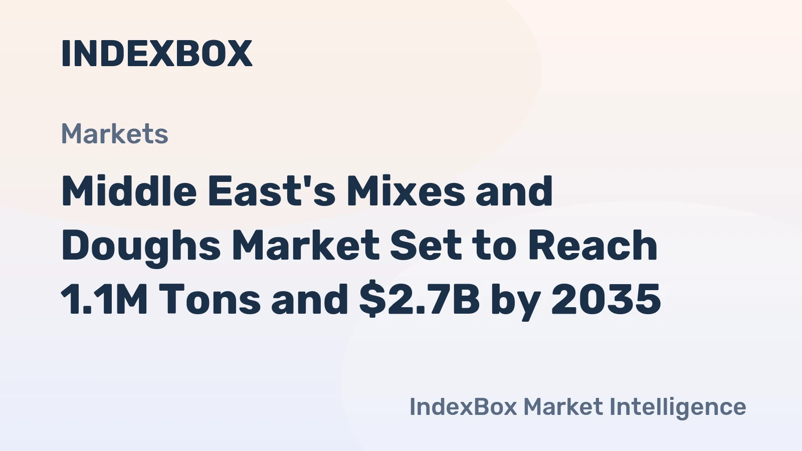 Middle East's Mixes and Doughs Market Set to Reach 1.1M Tons and $2.7B by 2035