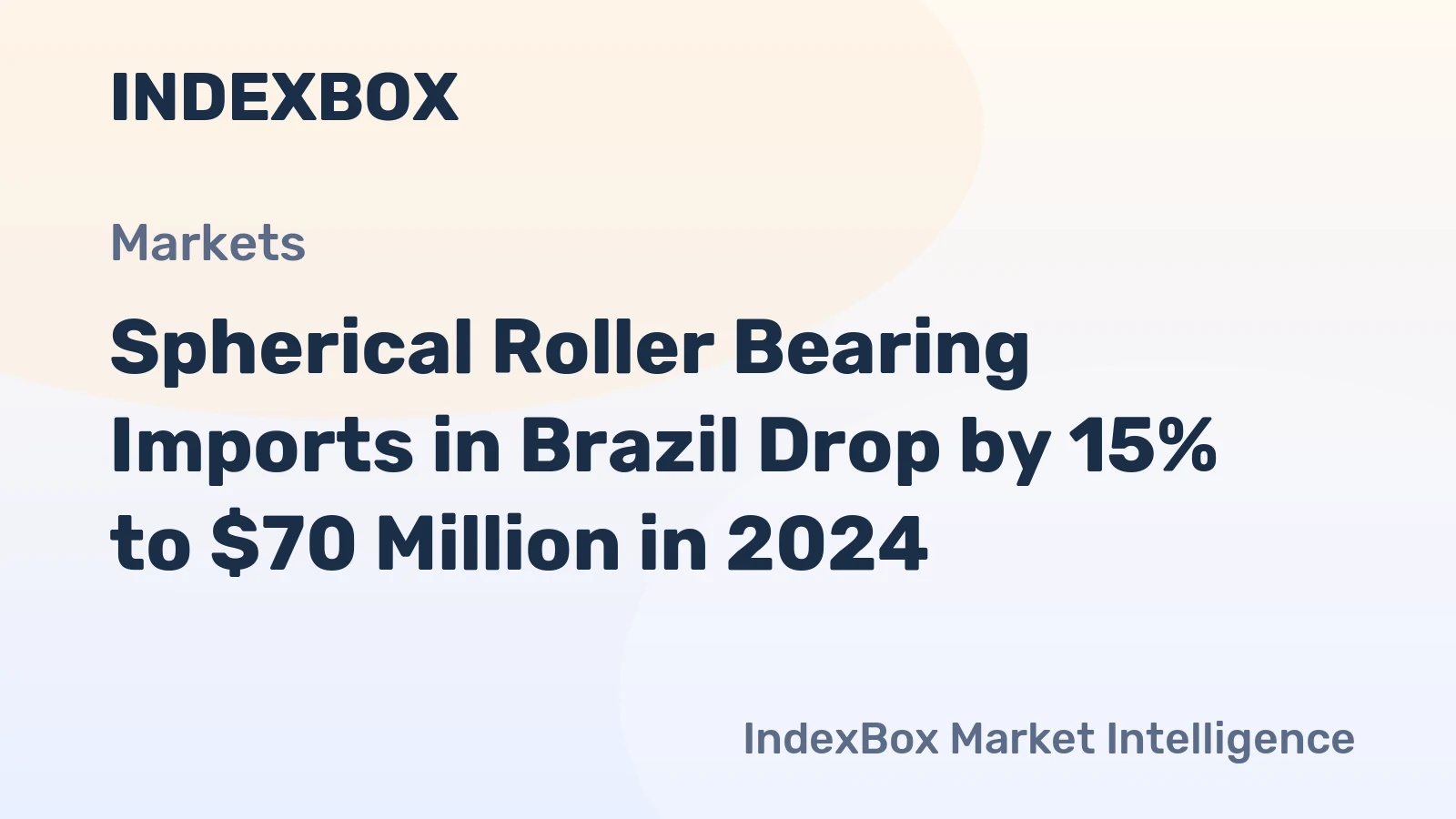 Spherical Roller Bearing Imports in Brazil Drop by 15% to $70 Million in 2024