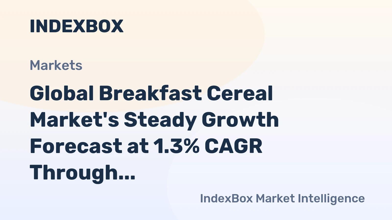 Global Breakfast Cereal Market's Steady Growth Forecast at 1.3% CAGR Through 2035