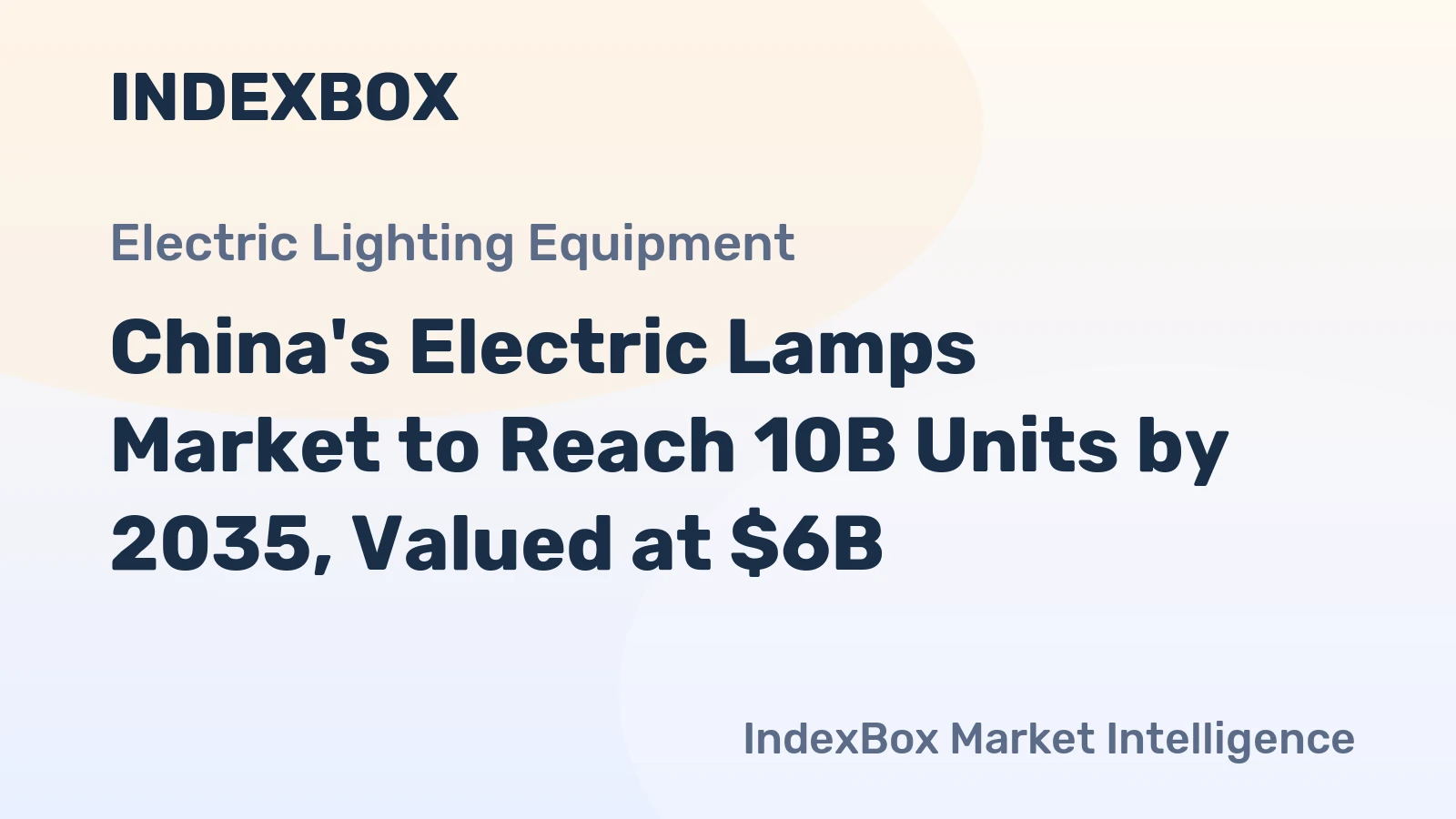 China's Electric Lamps Market to Reach 10B Units by 2035, Valued at $6B