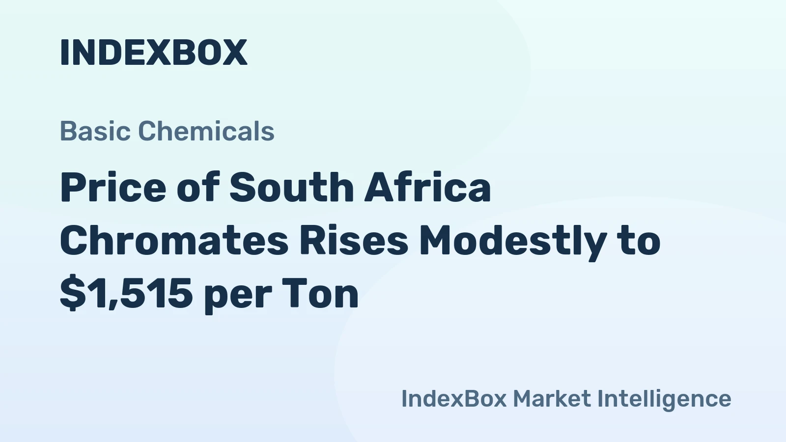 Price of South Africa Chromates Rises Modestly to $1,515 per Ton