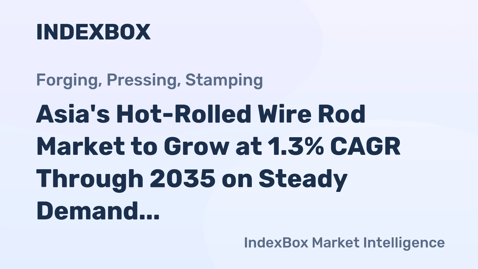Asia's Hot-Rolled Wire Rod Market to Grow at 1.3% CAGR Through 2035 on Steady Demand