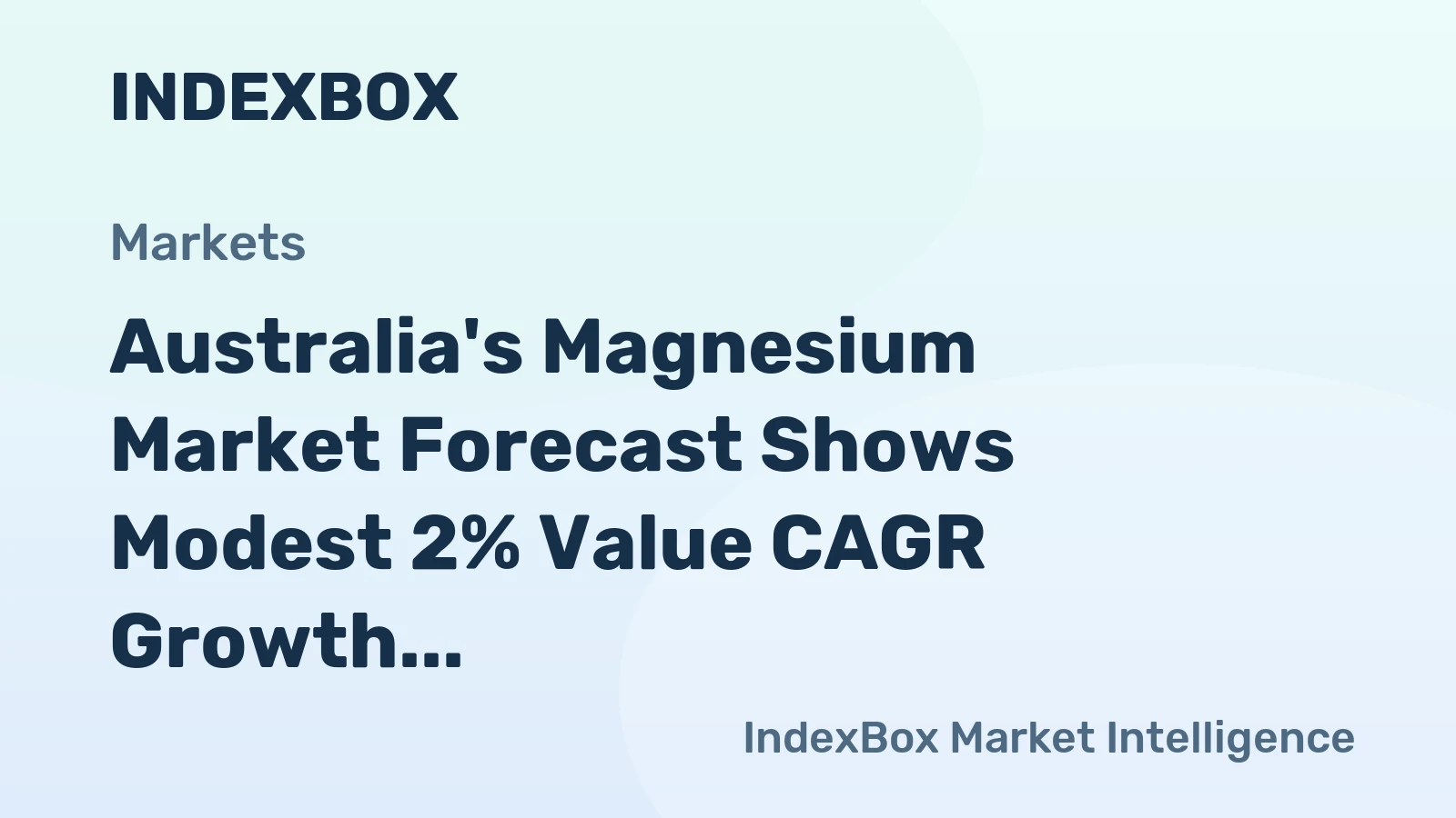 Australia's Magnesium Market Forecast Shows Modest 2% Value CAGR Growth Through 2035