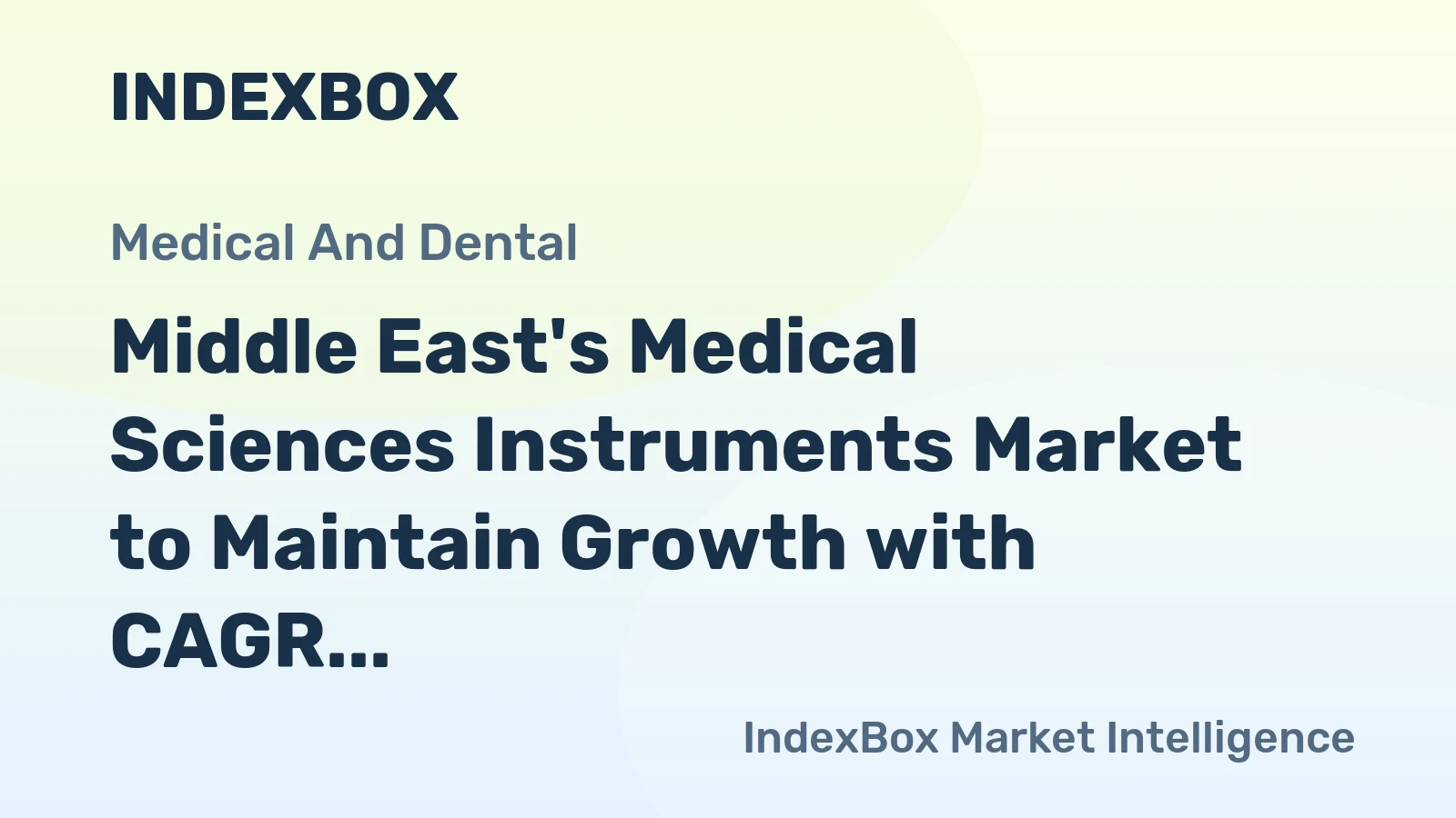 Middle East's Medical Sciences Instruments Market to Maintain Growth with CAGR of +0.4% Over Next Decade
